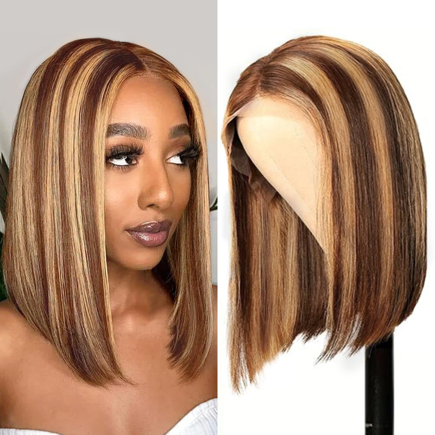 Highlight Bob Wig Human Hair Ombre 13x4 Hd Lace Front Wigs Human Hair ...