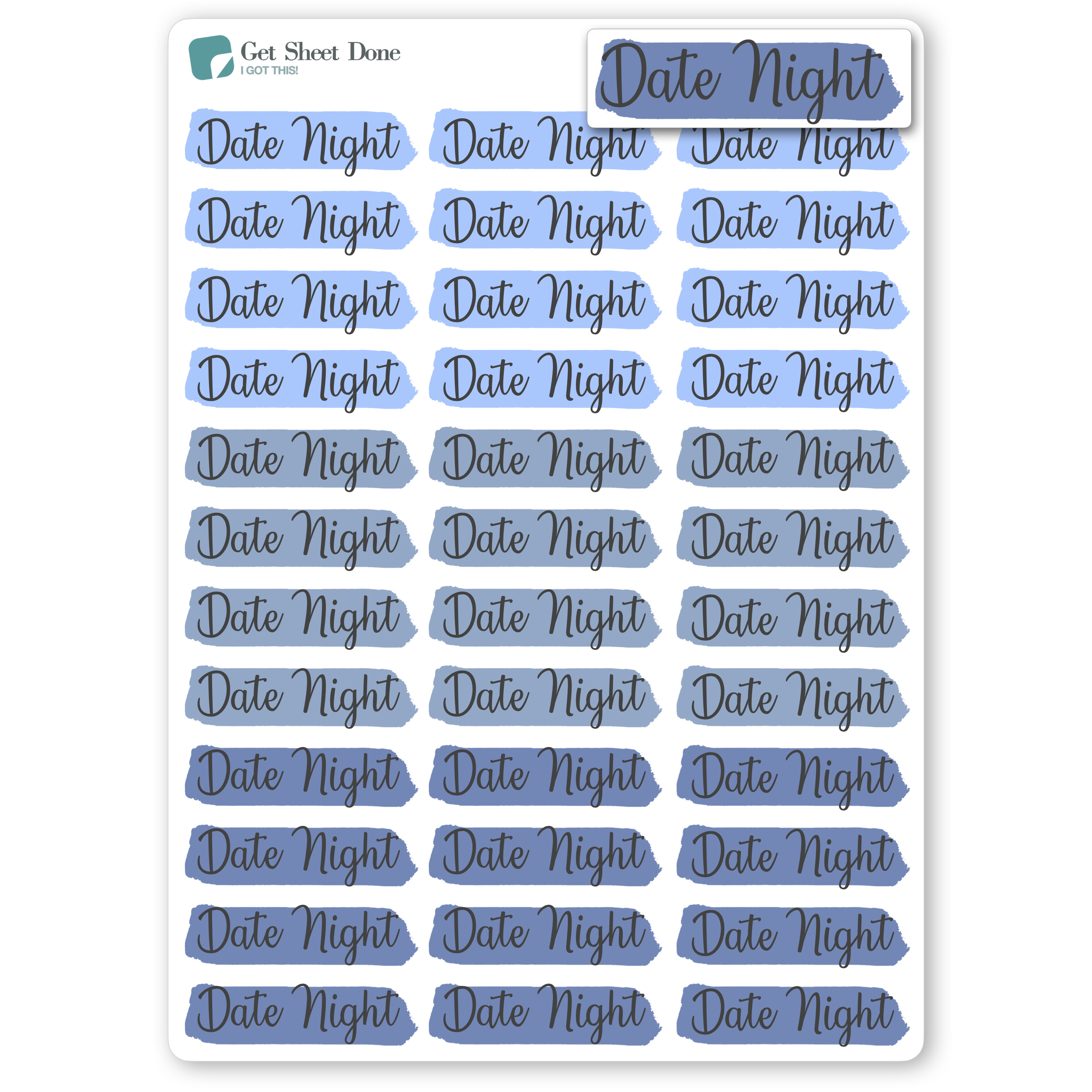 Highlight Date Night Planner Stickers / Appointments Reminder Stickers / Script Text / Me Time ...