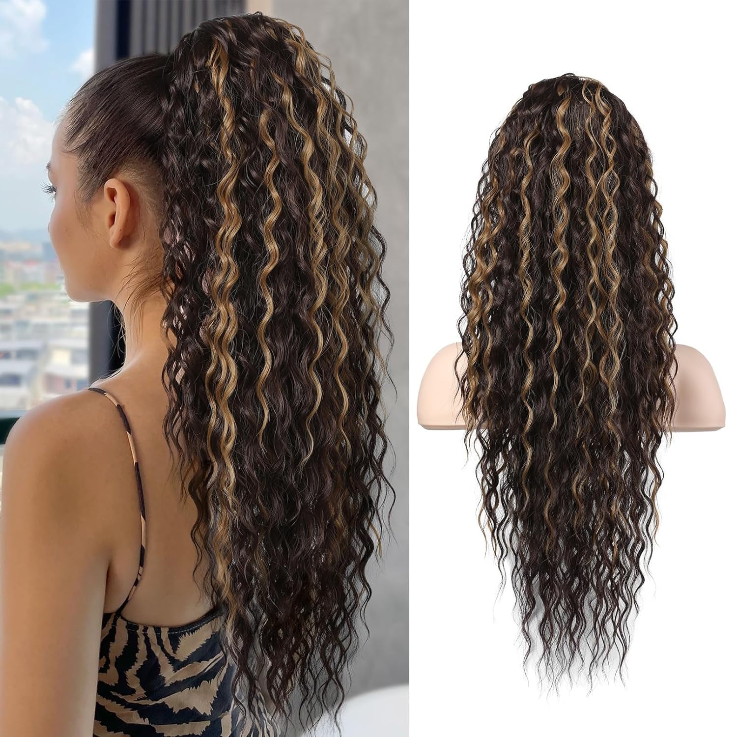 Highlight Drawstring Ponytail Extension, PT005 Isabella 26" Long ...