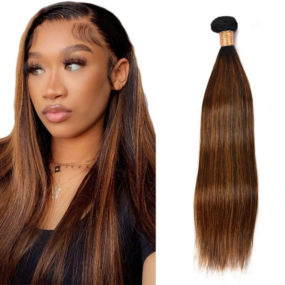 Highlight P4/30 Straight Bundle Dark Brown Human Hair Bundle Grade 8A ...