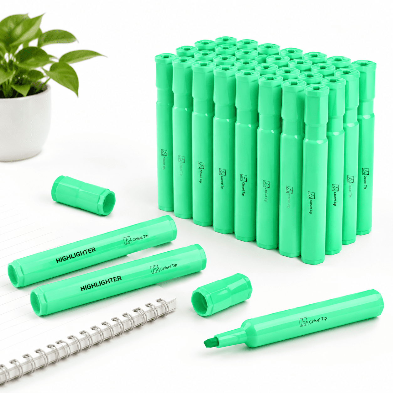 Highlighters Bulk 40 Pack Of Green Tank Style Chisel Tip - Walmart.com