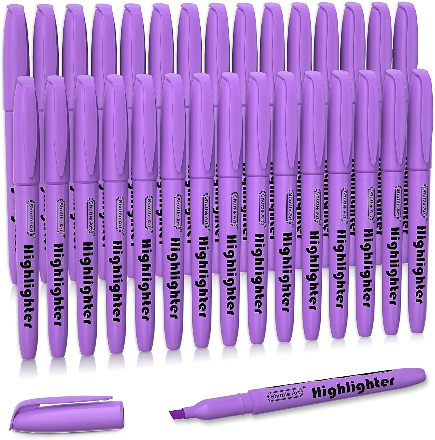 Shuttle Art 30 Pack Purple Highlighters with Chisel Tip, Quick-Dry ...