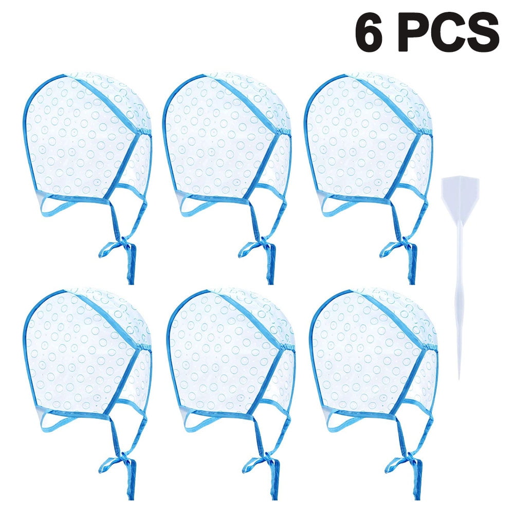 Highlighting Caps Set, 6 Blue Salon Hair Dye Caps With Adjustable Ropes ...