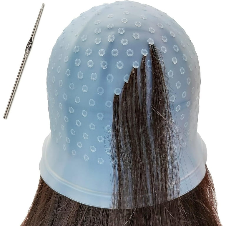 Highlights Cap with Pre Cut Holes Silicone Hair Highlighting Cap for Hair Highlights Dye Cap No Leakage Reusable Highlight Cap Streaking Cap Pre