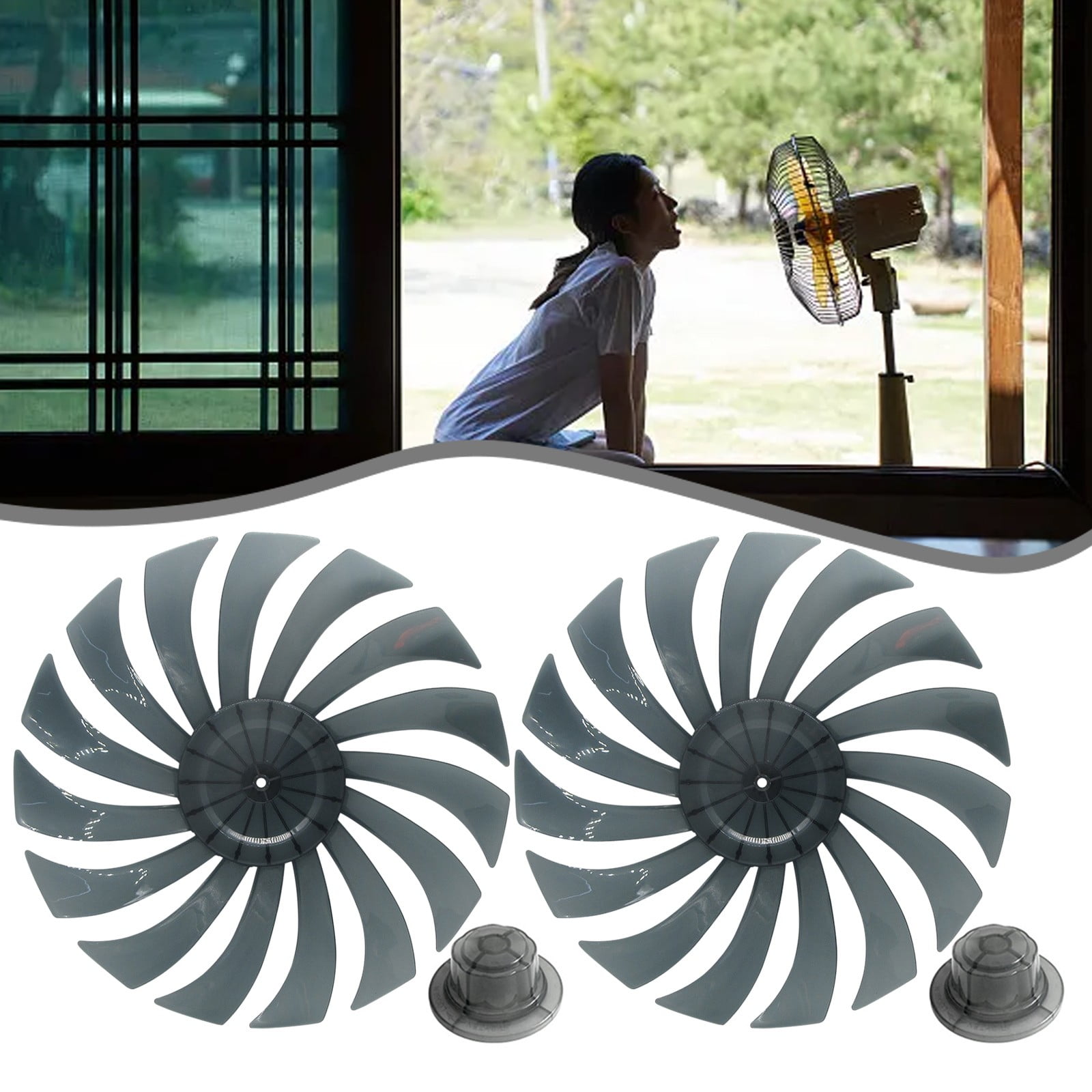 Highly 14-Inch Plastic Fan Blades With 15-Blade Design And Nut Cover ...