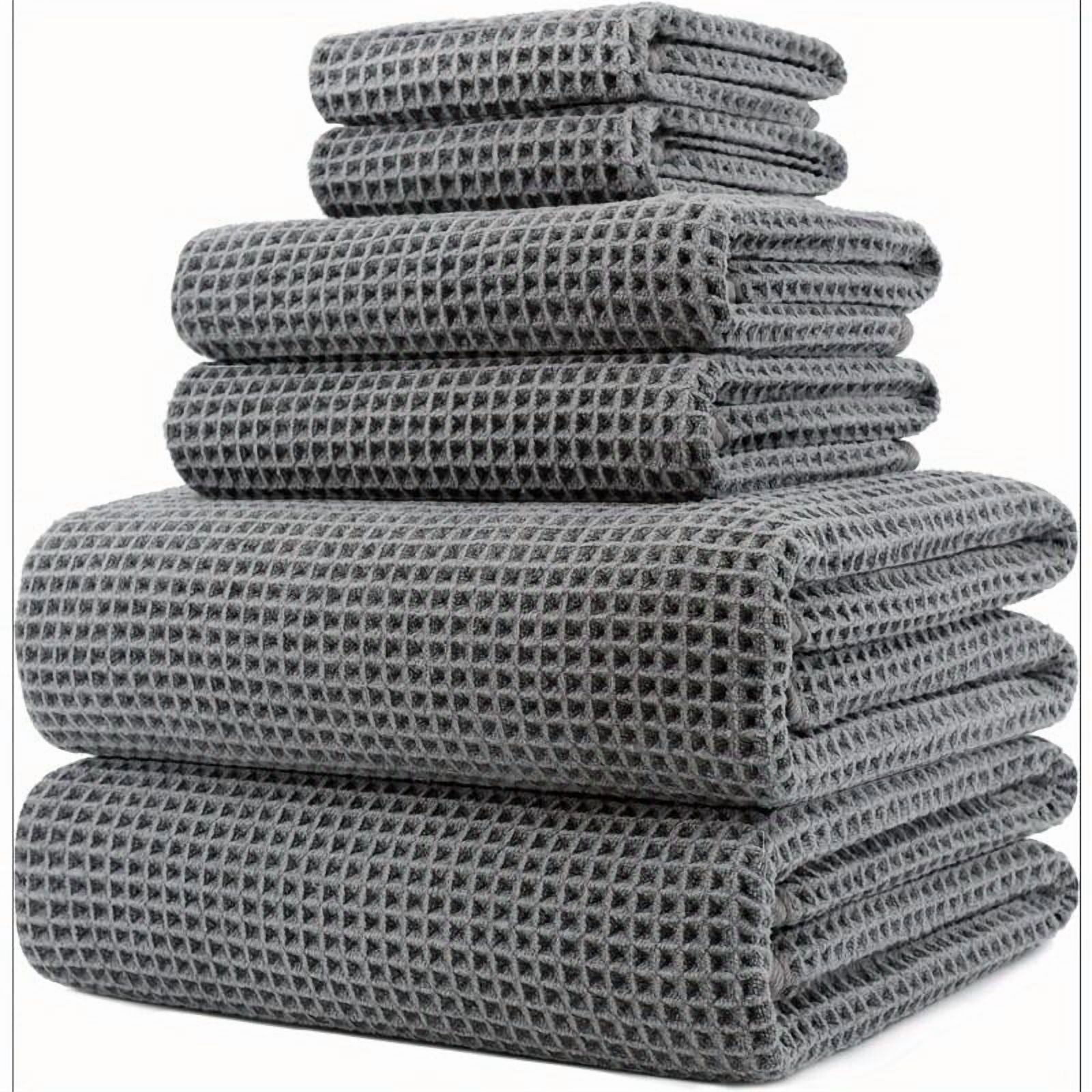 Highly Absorbent 6 Piece Microfiber Bath Towel Set Oversize 70 inch ...