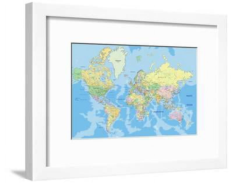 Highly Detailed Political World Map with Labeling.Vector Illustration ...