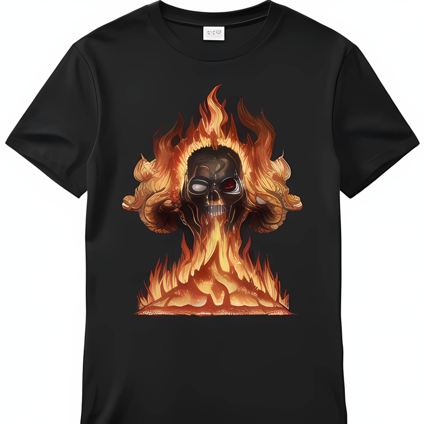 Highly Detailed on fire Design professional vector Illustration Black T ...