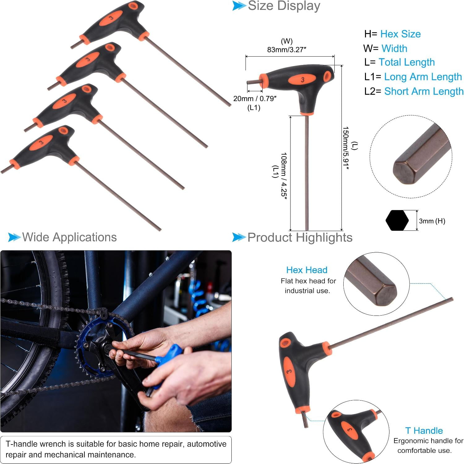 Crafted from tough S2 steel this highly durable black 3mm metric T ...