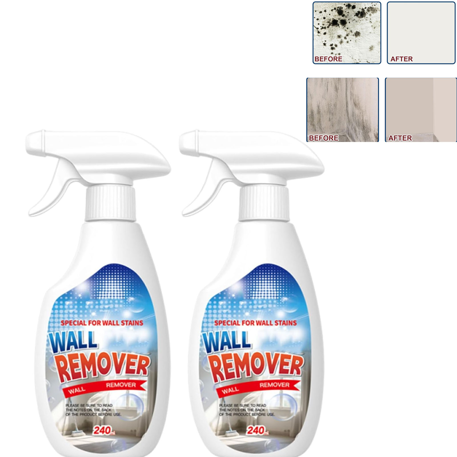 Highly Effective Removal Spray,8.12 fl.oz Wall Cleaner Spray,Wall Stain ...