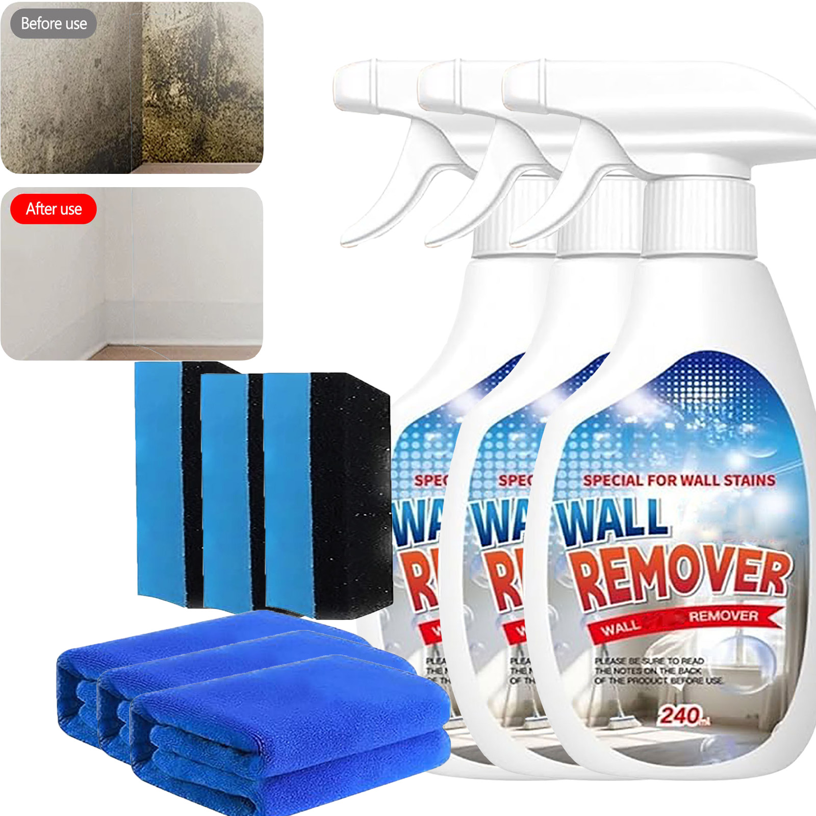 Highly Effective Removal Spray, 8.46 Fl.Oz Wall Cleaner Spray, Wall ...