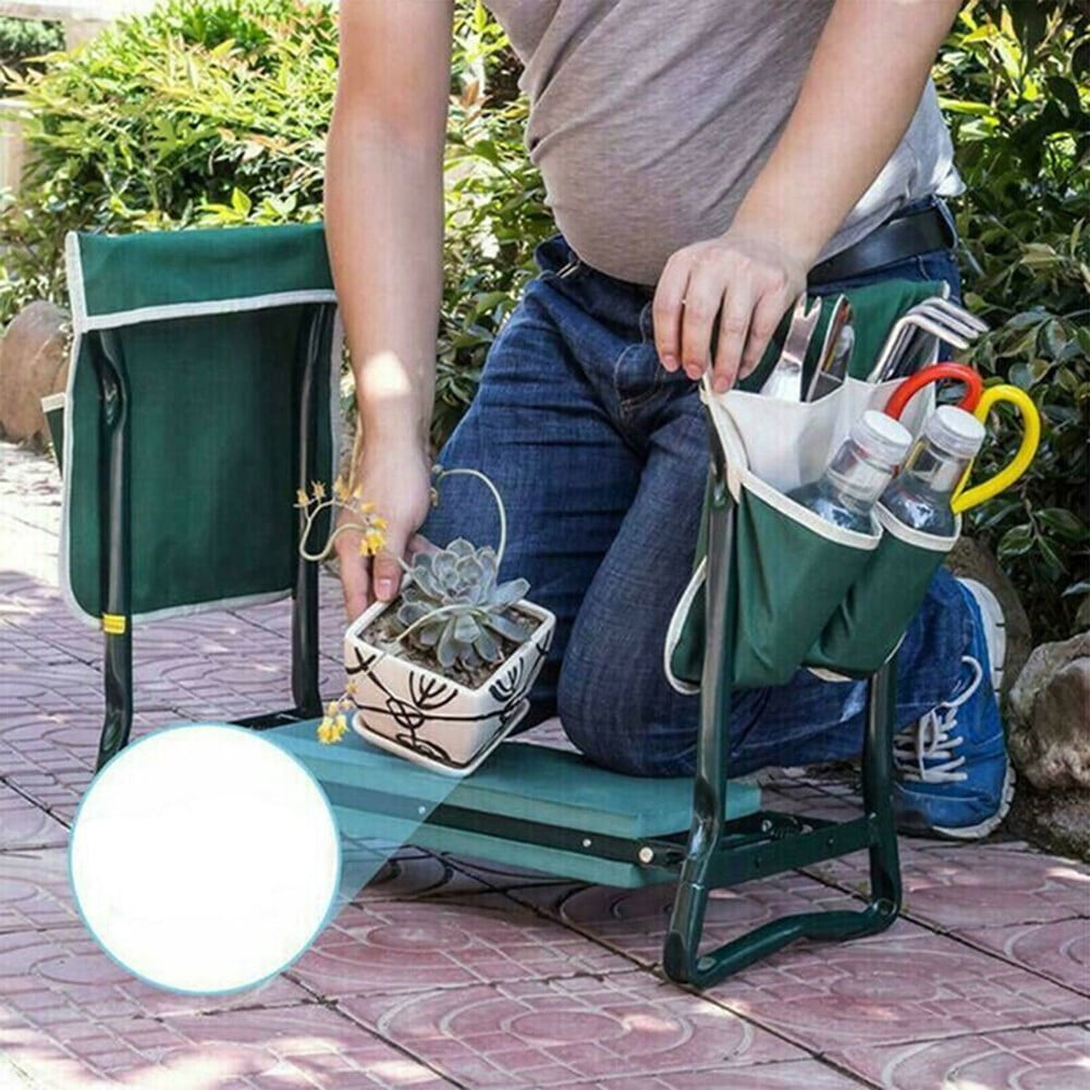Highly Green Folding Garden Kneeler Chair Bench Stool Tool Pouch S ...
