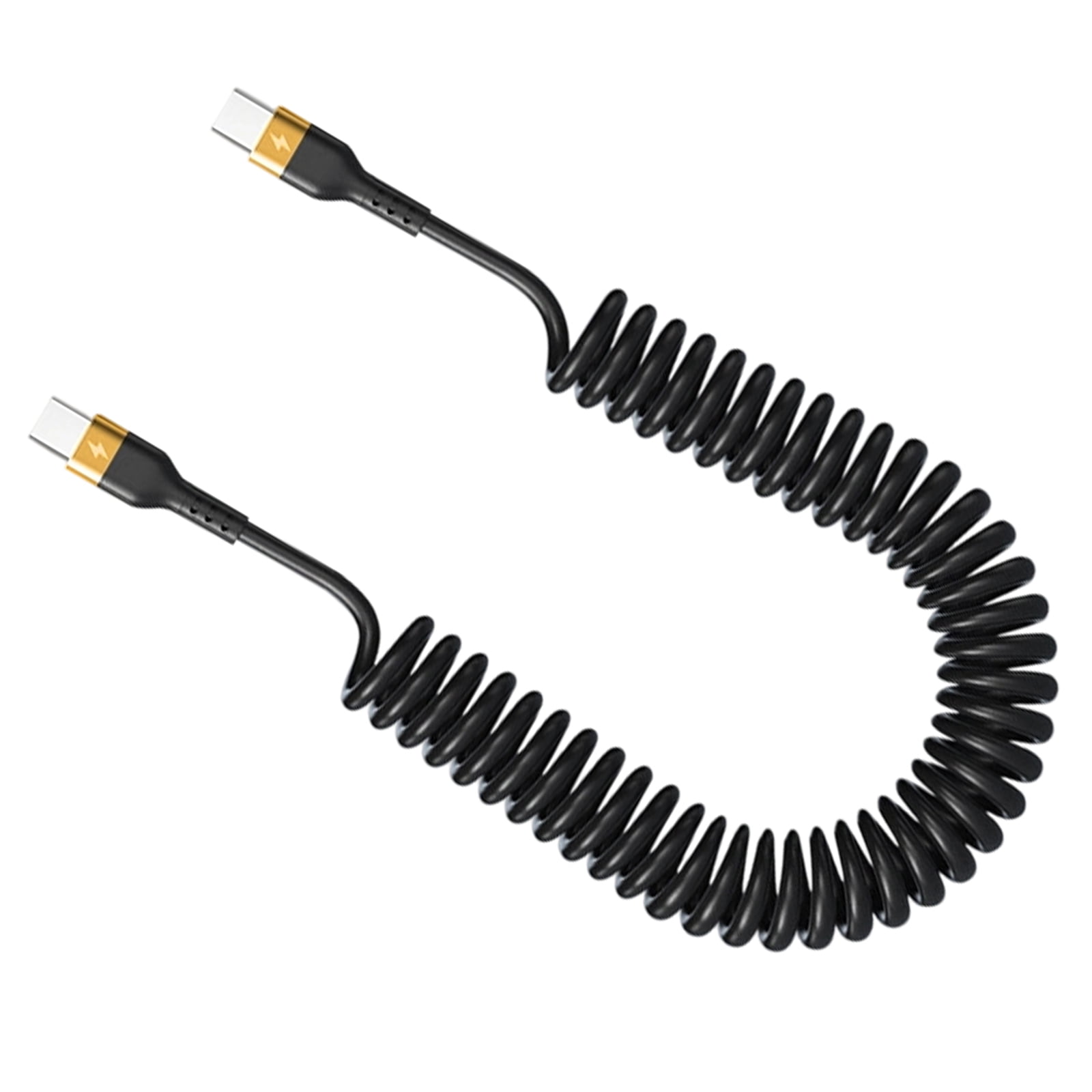 Highly Power Two USB C Chargers Cable 120W Rapid Charging Spring Design ...