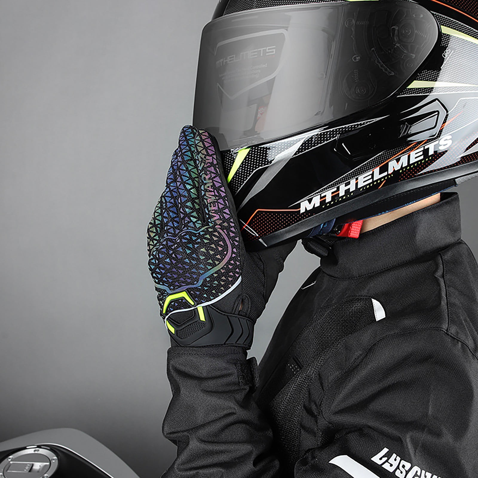 Highly Reflective Motorcycle Gloves Womens Riding Gloves Motorcycle Cushioned TPU Casing Summer ...