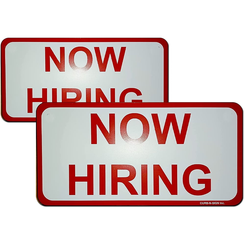 Highly Reflective Now Hiring Stickers 2 Pack, Flexible Vinyl Decal Now ...