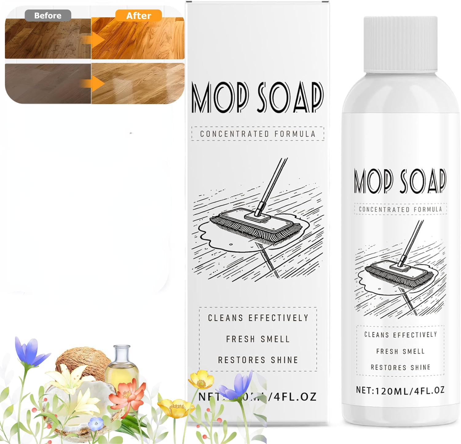 Highly Scented Mop Soap, 2025 New Mop Soap for Floor Cleaning, Multi-purpose Cleaner Liquid Pet ...