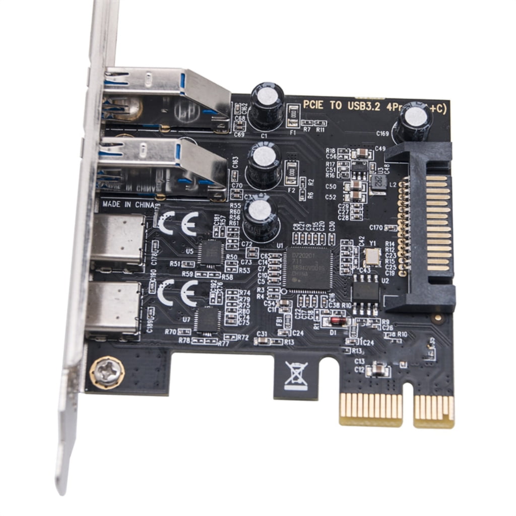 Highly Speed PCIE 1X To USB Expansion Card USB 3.2 Gen1 Type C and USB ...