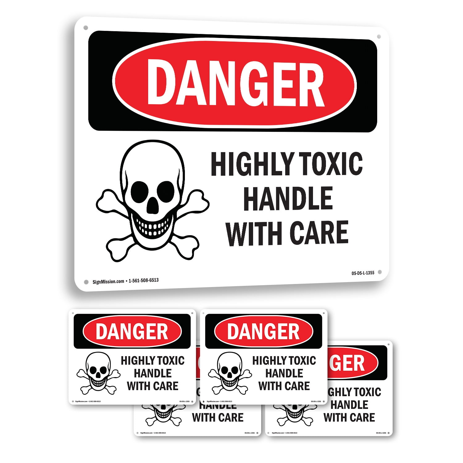 Highly Toxic Handle With Care OSHA Danger Aluminum Sign 24 Inch x 18 ...