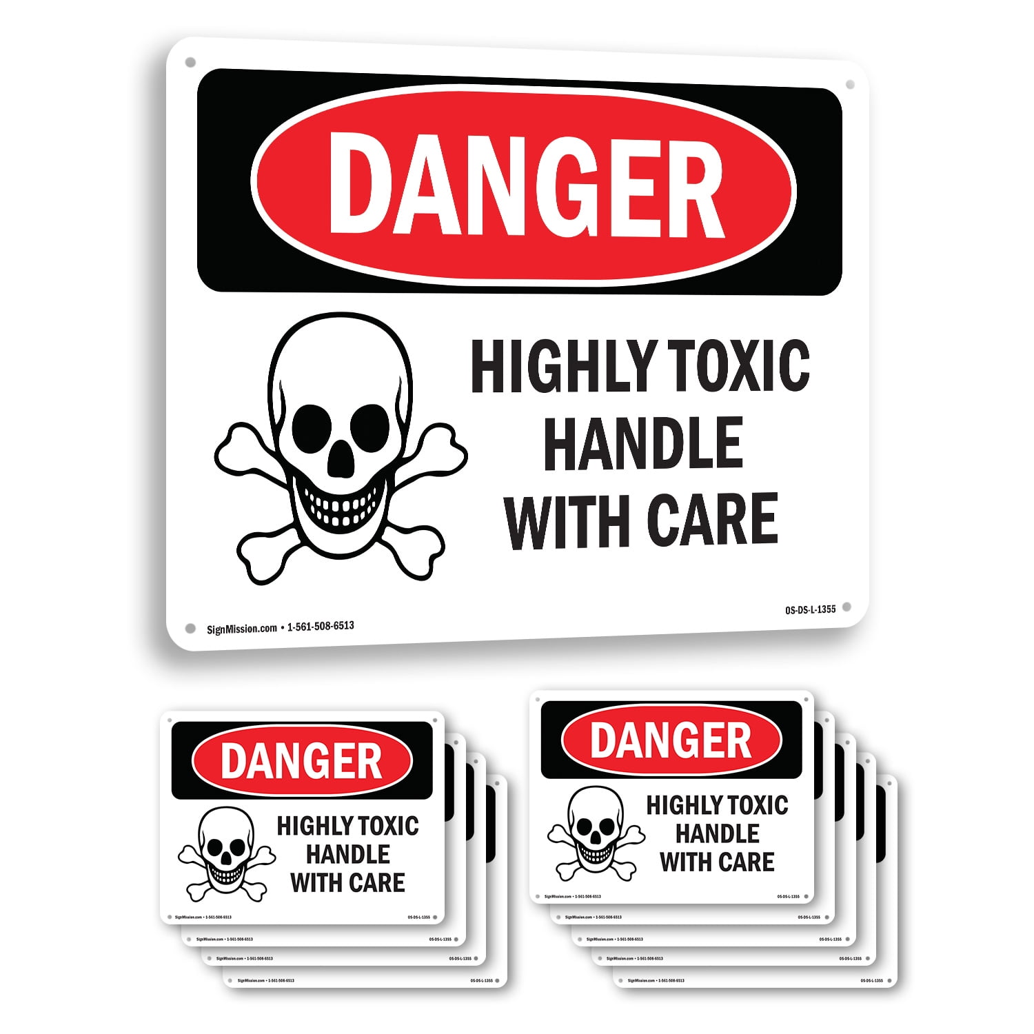 Highly Toxic Handle With Care OSHA Danger Rigid Plastic Sign 10 Inch x ...