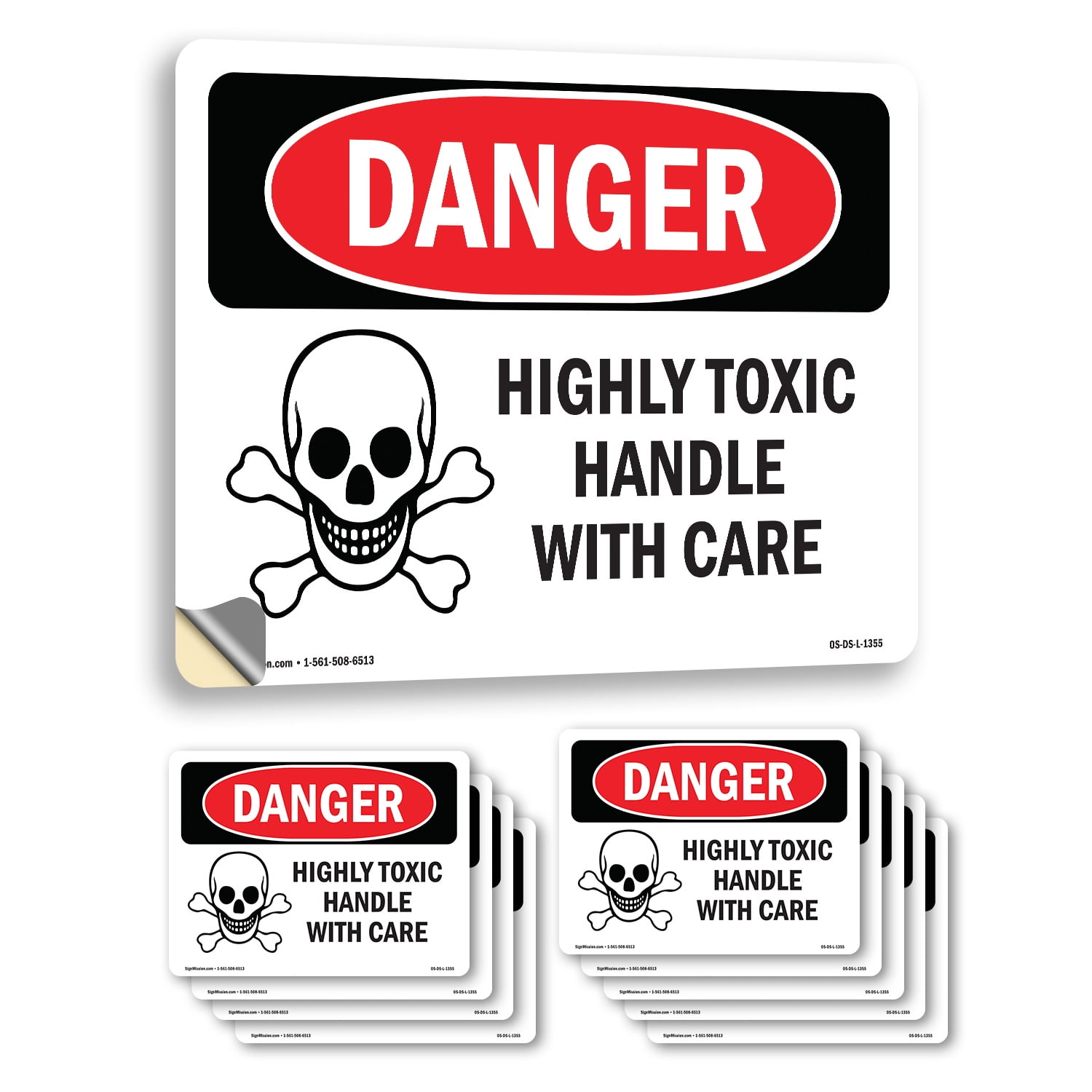 Highly Toxic Handle With Care OSHA Danger Vinyl Decal Label 18 Inch x ...