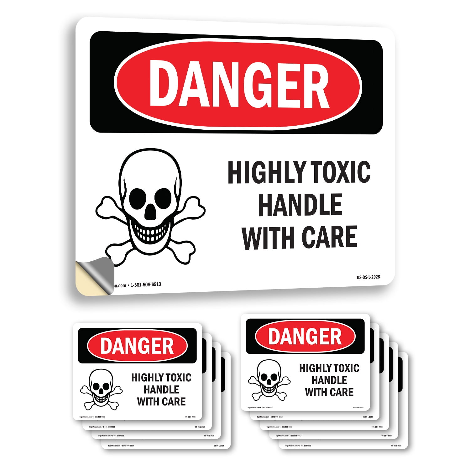 Highly Toxic Handle With Care OSHA Danger Vinyl Decal Label 24 Inch x ...