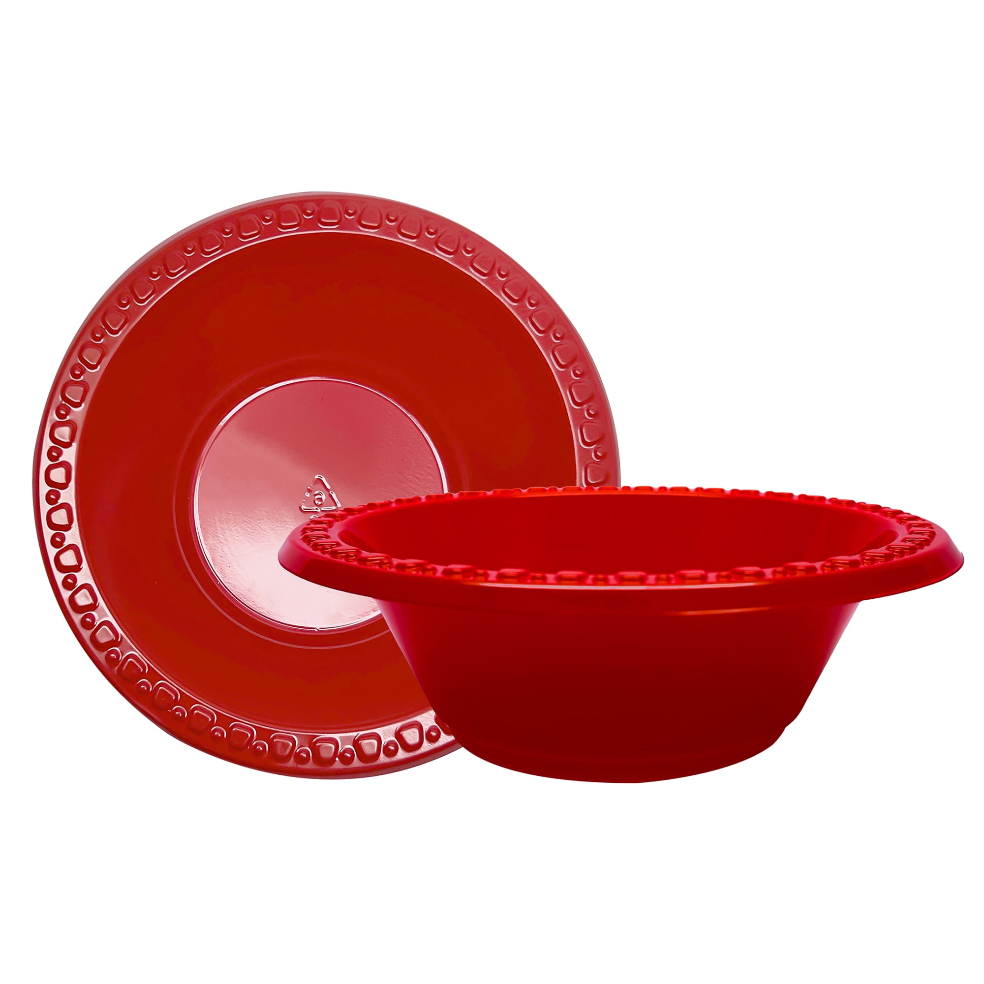 Highmark Plastic Bowls, 12 oz, Red, Pack of 125, Moisture and Cut ...