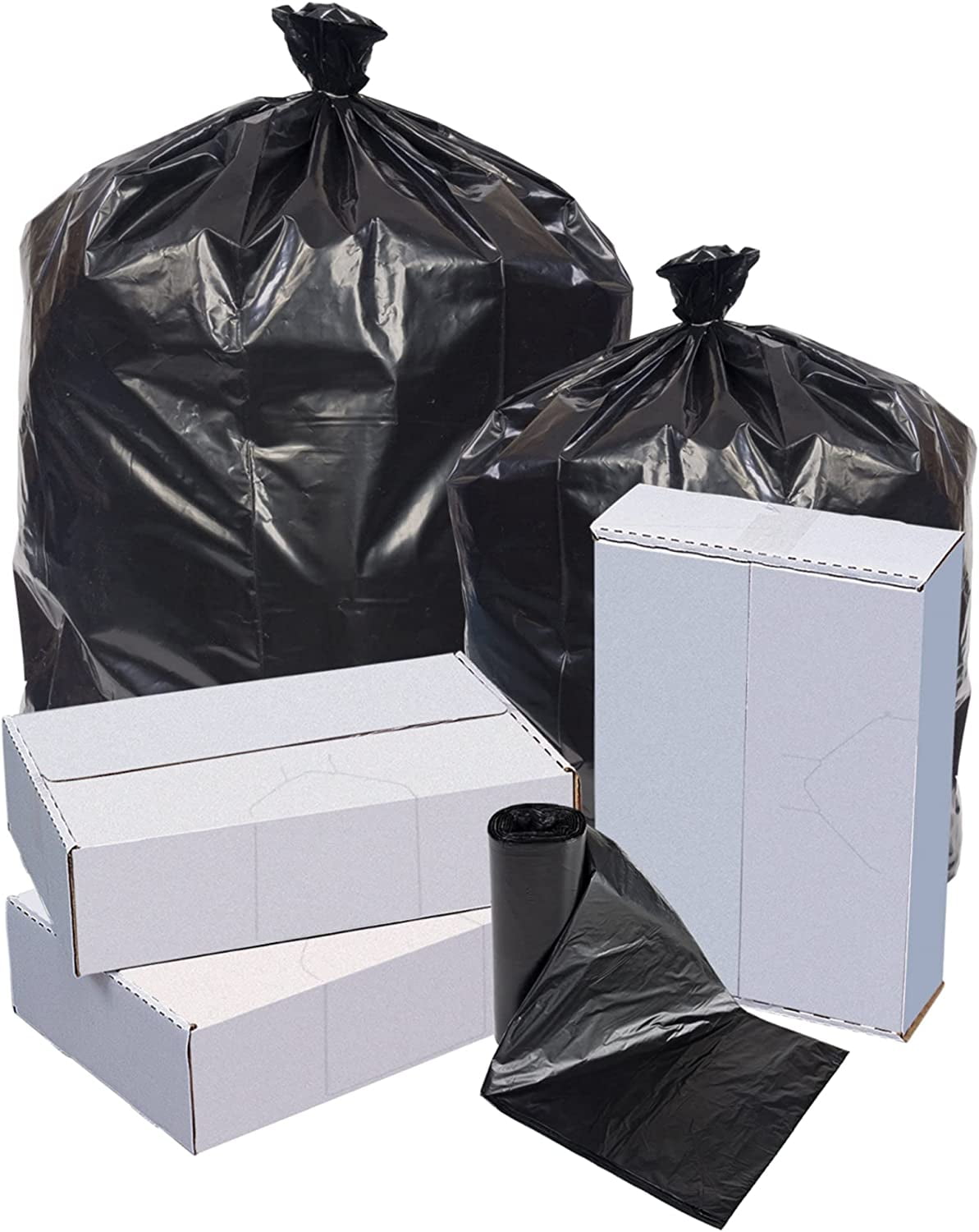 Highmark™ Repro Trash Liners, 1.5 mil, 60 Gallons, 70% Recycled, Black ...