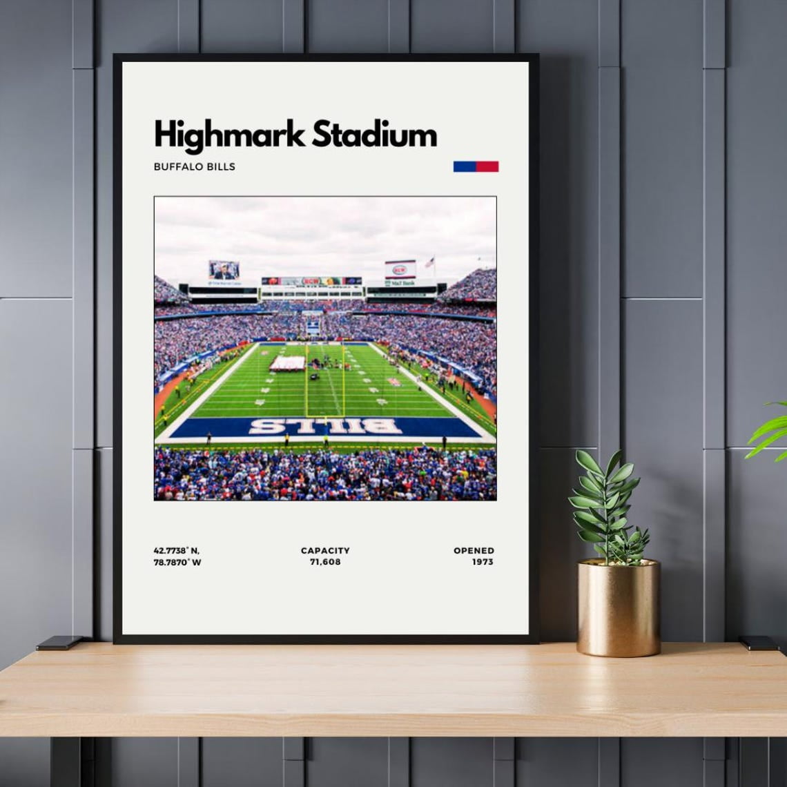 Highmark Stadium Print - Home of the Buffalo Bills, Unframed Poster ...