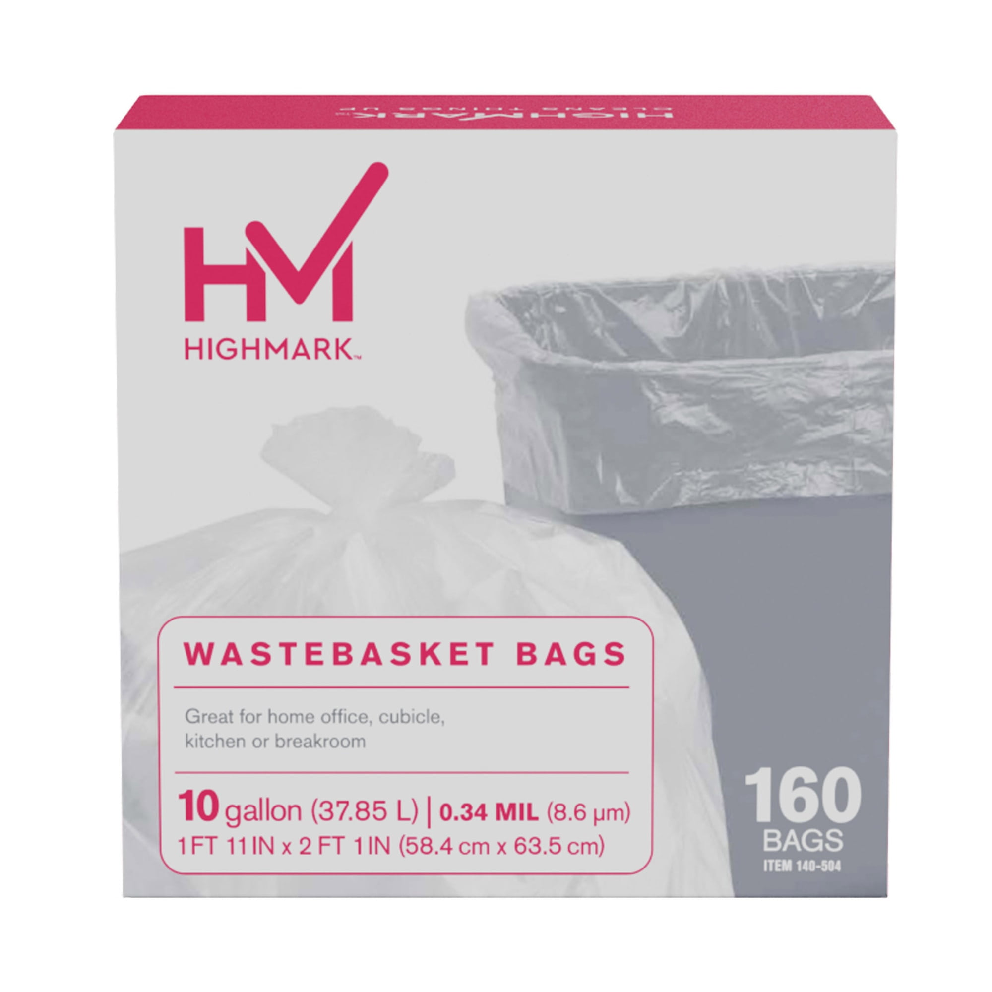 Highmark Durable 10-Gallon Garbage Bag Liners, Box Of 160 - Walmart.com