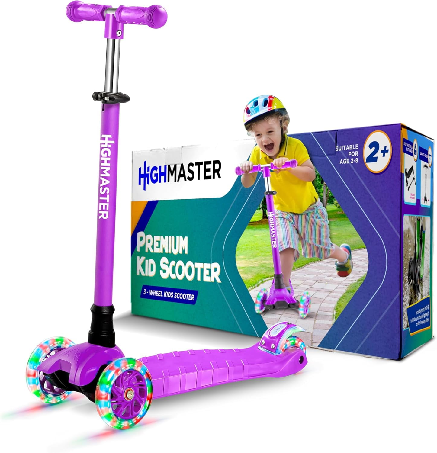 Highmaster 3-Wheel Toddler Scooter for 2 to 8 Year Old boy - 3 Wheeled ...