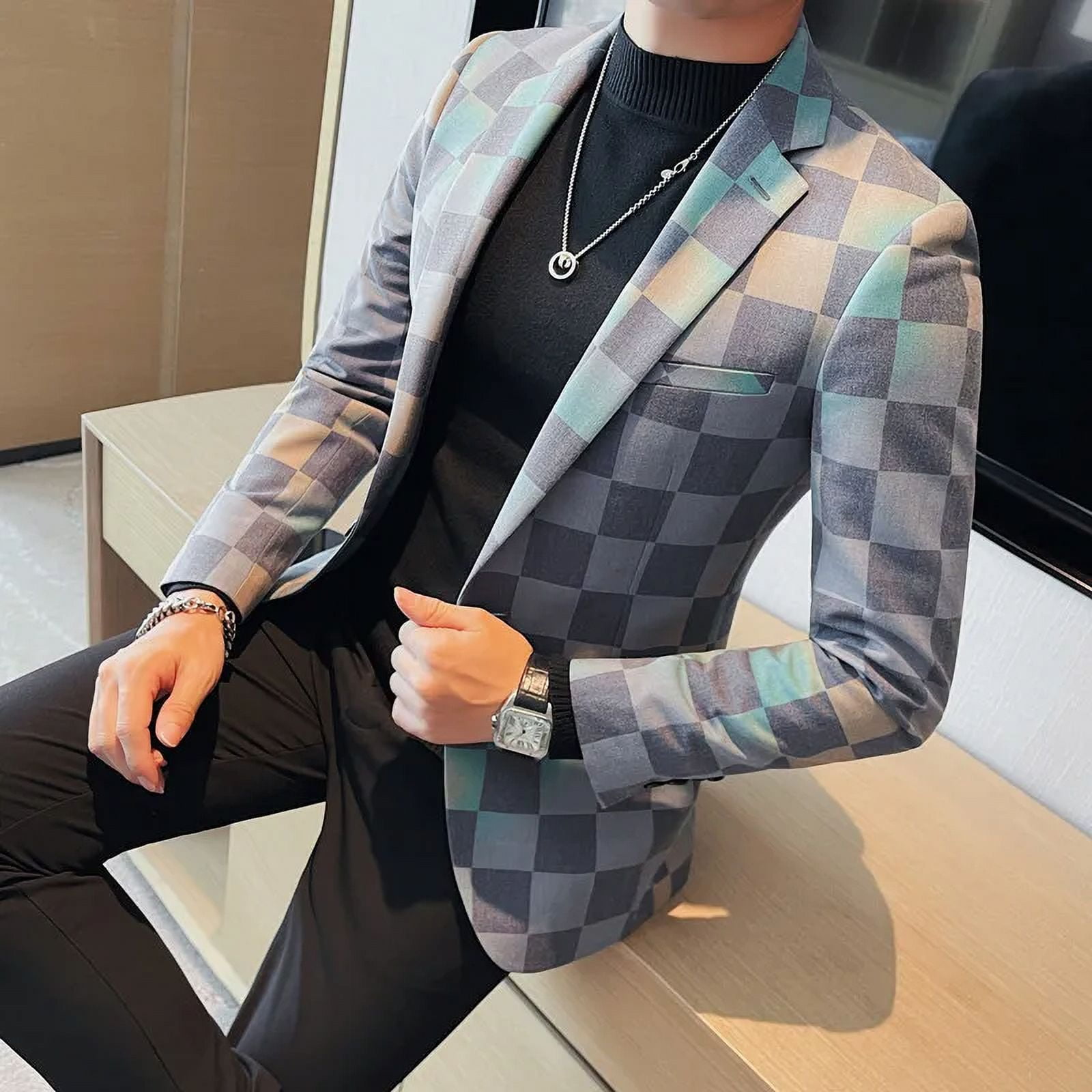 Highquality Fashion Handsome Single Breasted Two Button Back Center ...