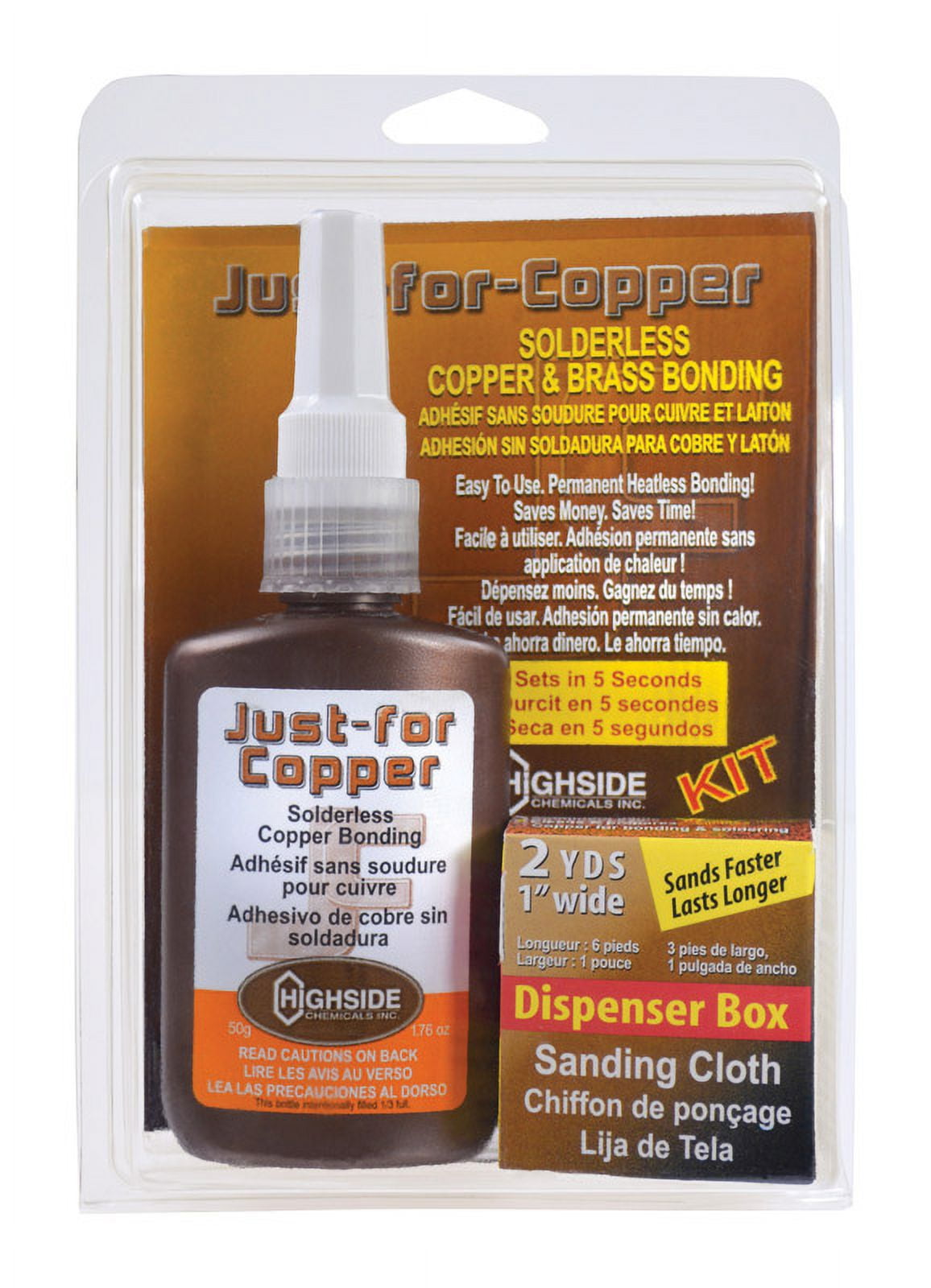 Highside Chemicals Just For Copper 5-3/8 in. L x 8-1/2 in. W Copper and ...
