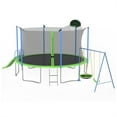 Highsound 12FT Trampoline with Basketball Hoop, Swing & Slide, Sports ...