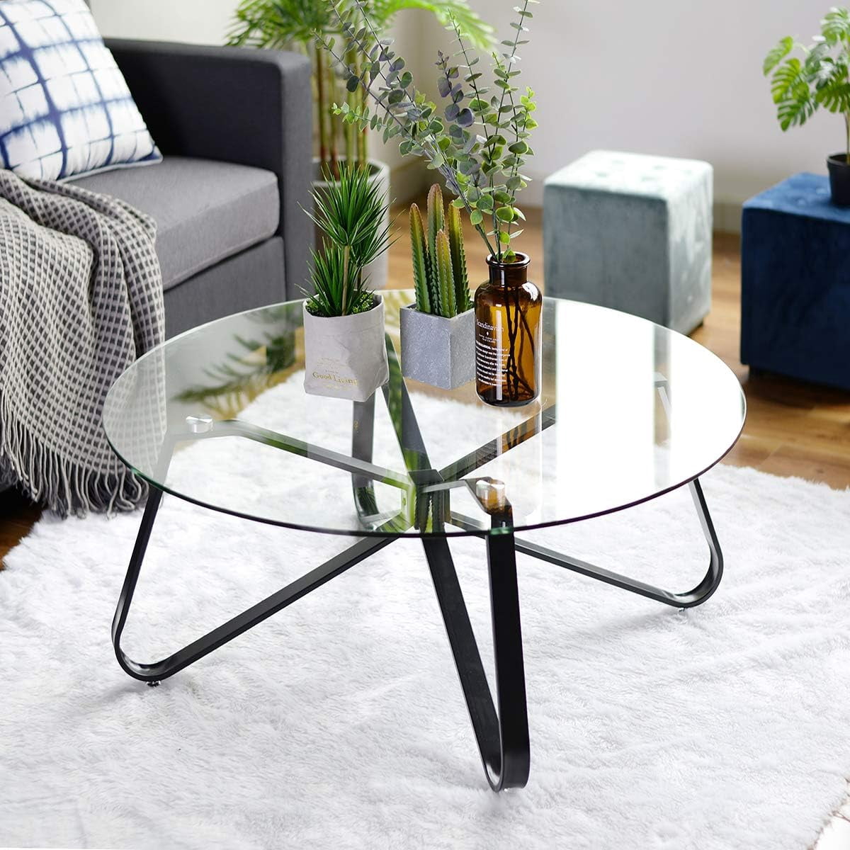 Highsound 31.5" Round Accent Cocktail Coffee Table, Modern Stylish ...