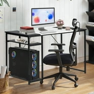 Modern Glass and Metal X-Frame Black L-Shaped Corner Computer Desk by ...
