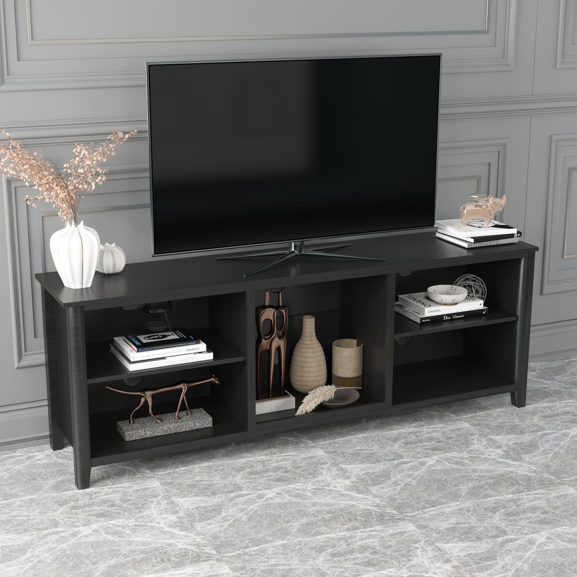 Highsound Wooden TV Stand, Media Console Entertainment Center TV Stand ...