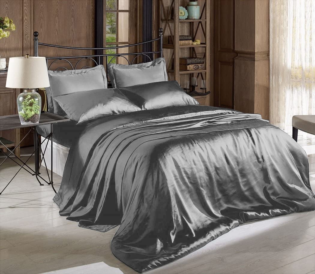 Luxury Charmeuse Satin Bed Sheet Set - High Thread Count, Super Soft ...