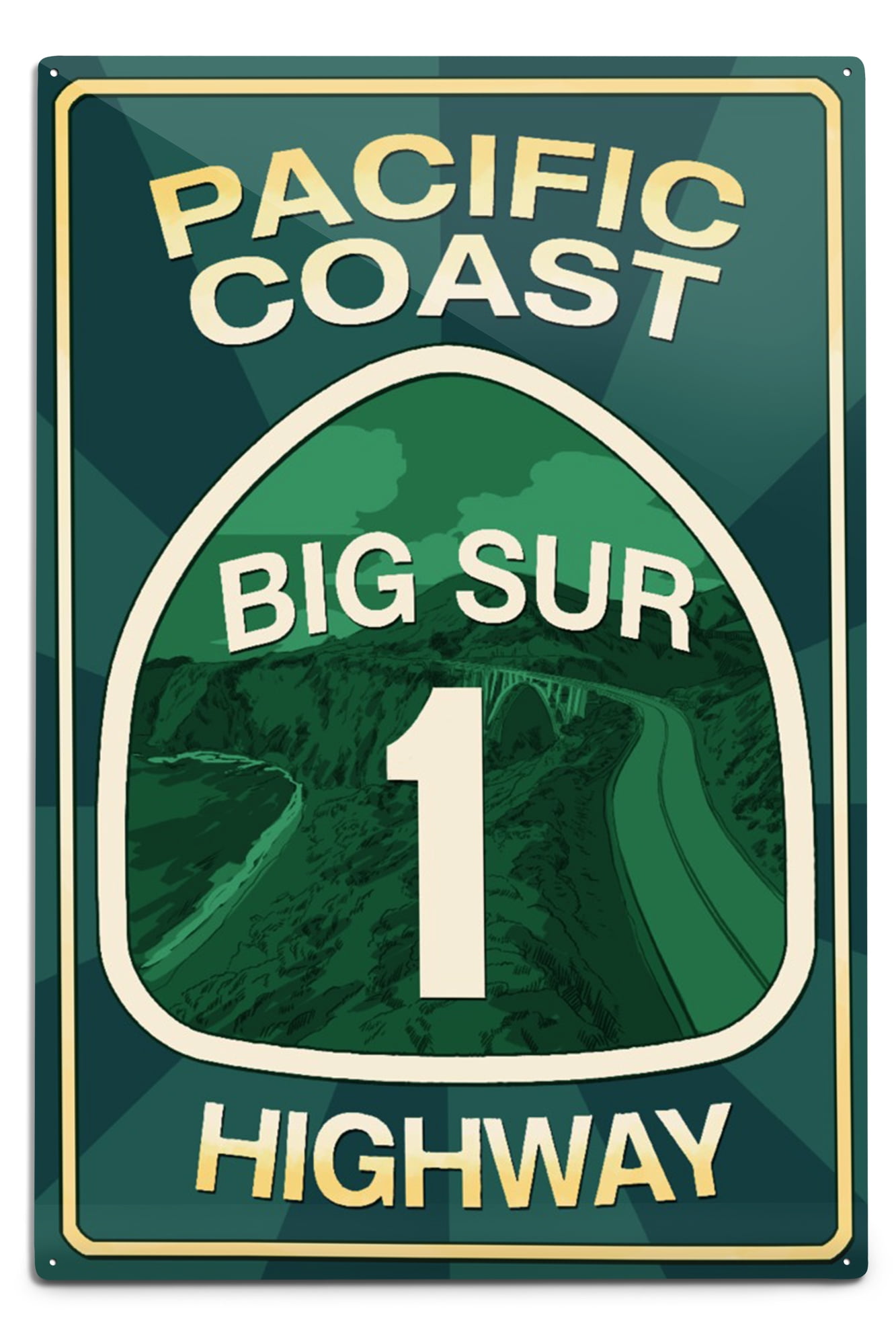 Highway 1, California, Big Sur, Pacific Coast Highway Sign - Walmart.com