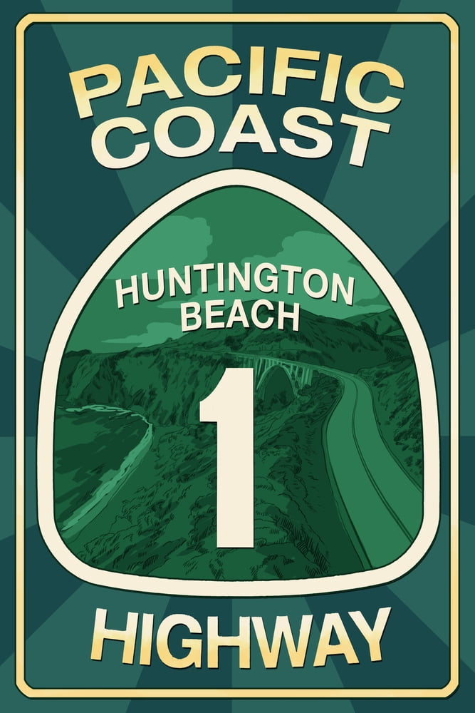 Highway 1, California, Huntington Beach, Pacific Coast Highway Sign ...