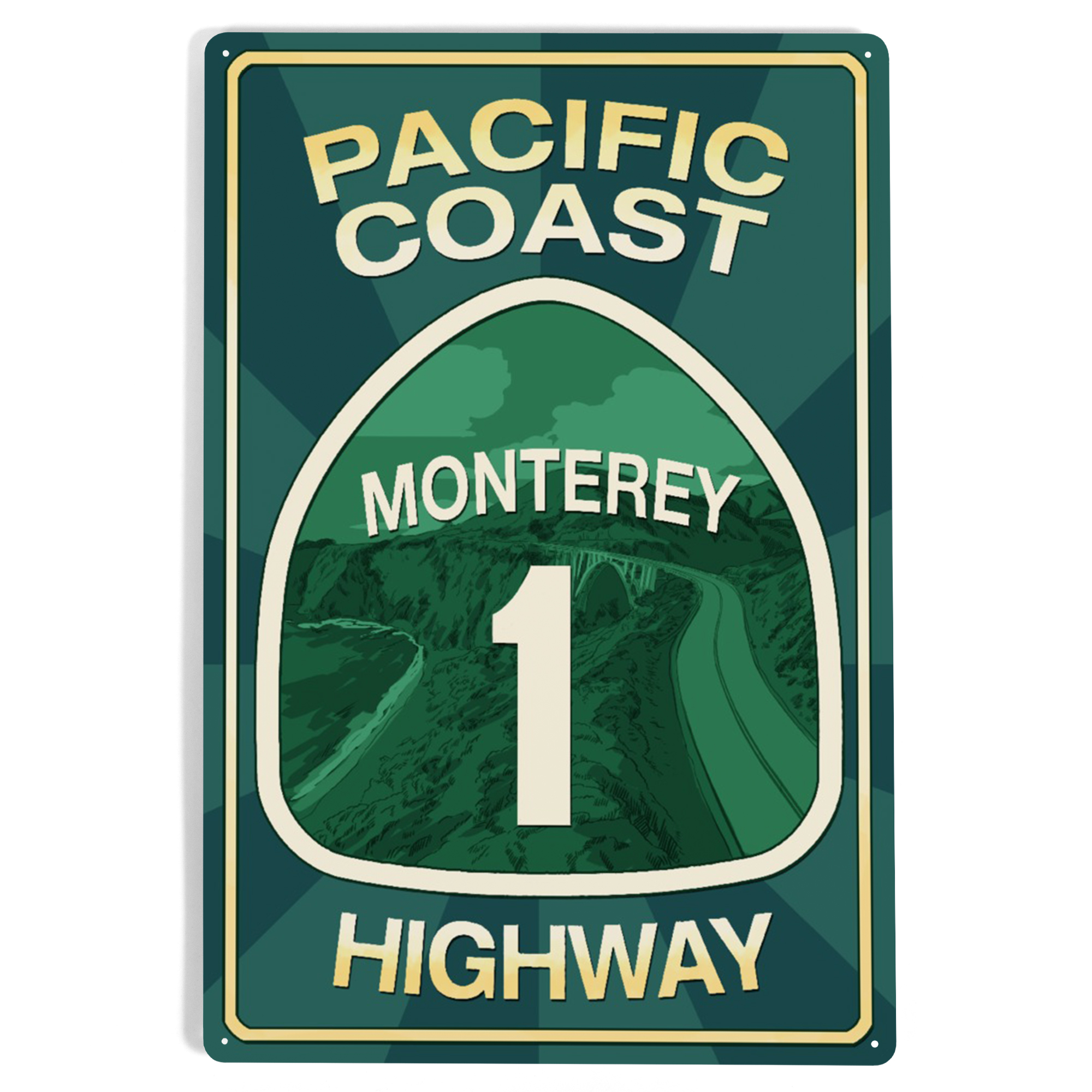 Highway 1, California, Monterey, Pacific Coast Highway Sign (12x18 ...