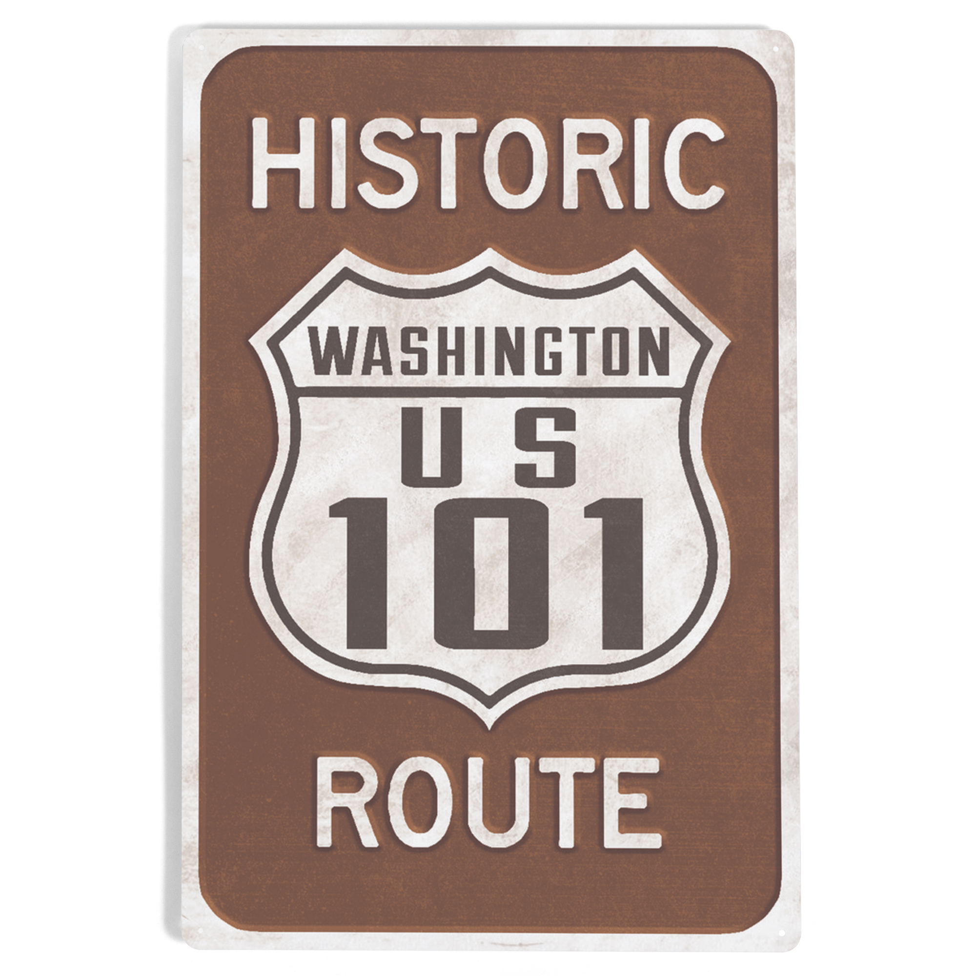 Highway 101, Washington, Historic Route Sign (12x18 Aluminum Art ...
