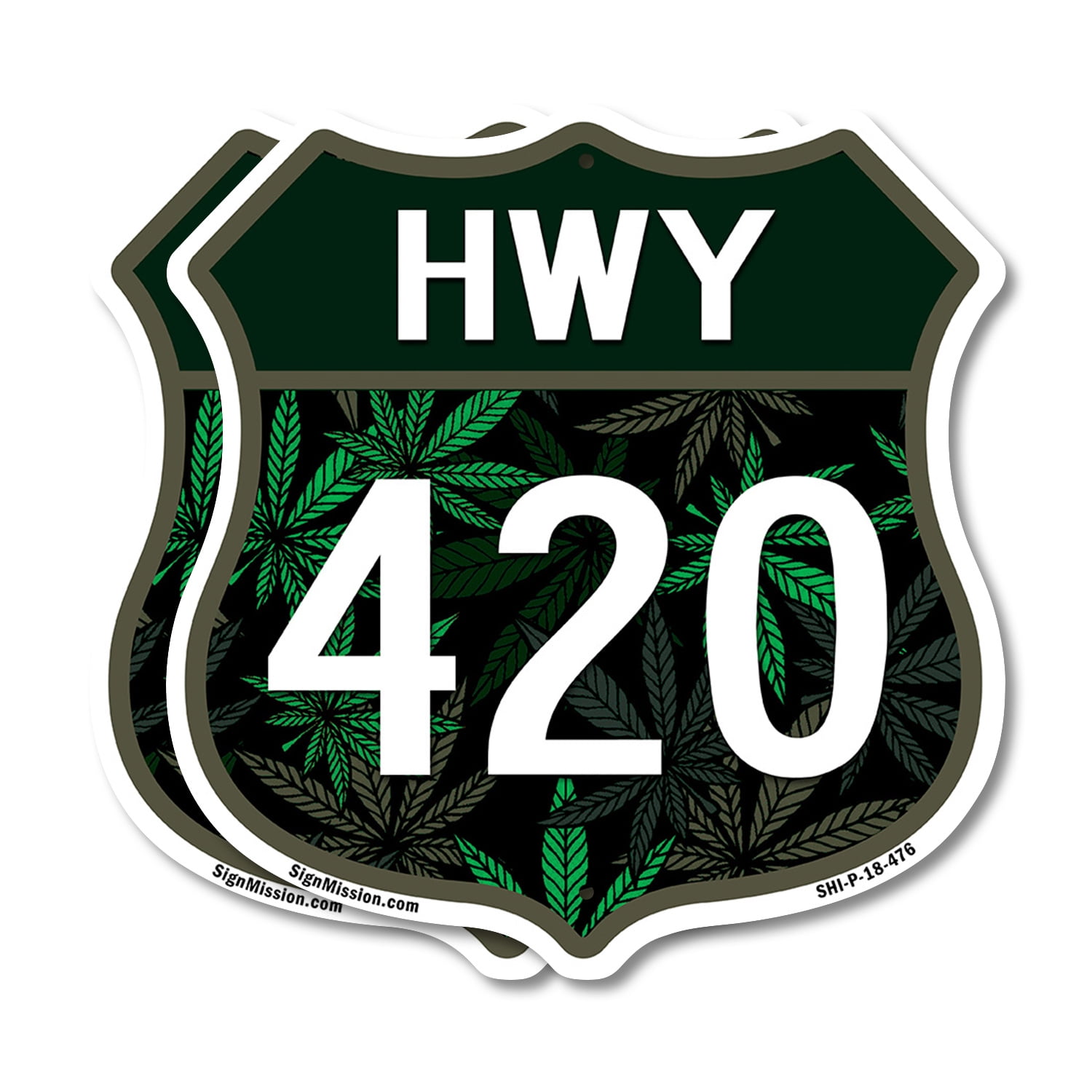 Highway 420 (2 Pack) 18 inch X 18 inch Shield Shaped Commercial Grade ...