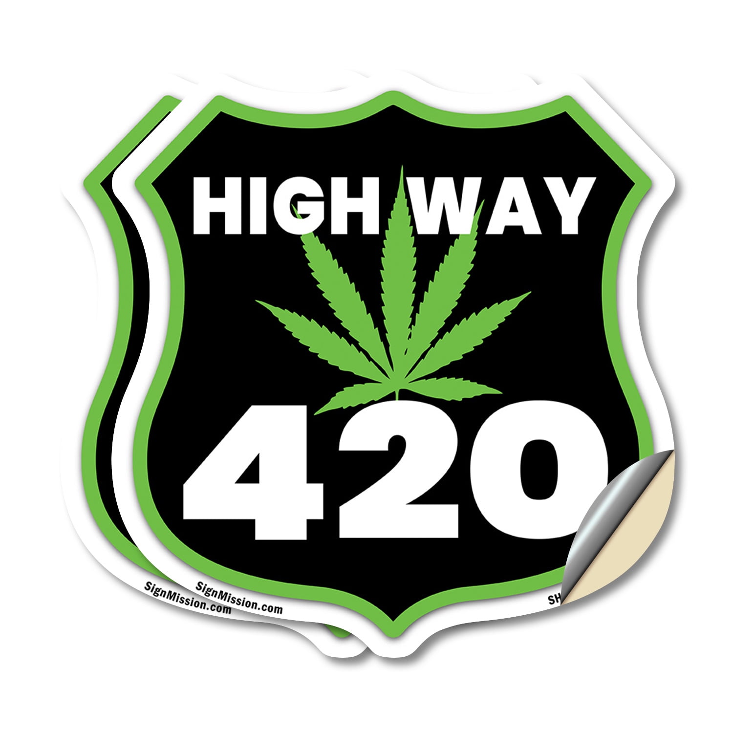 Highway 420 Leaf (2 Pack) 12 inch X 12 inch Shield Shaped Heavy Duty 3. ...