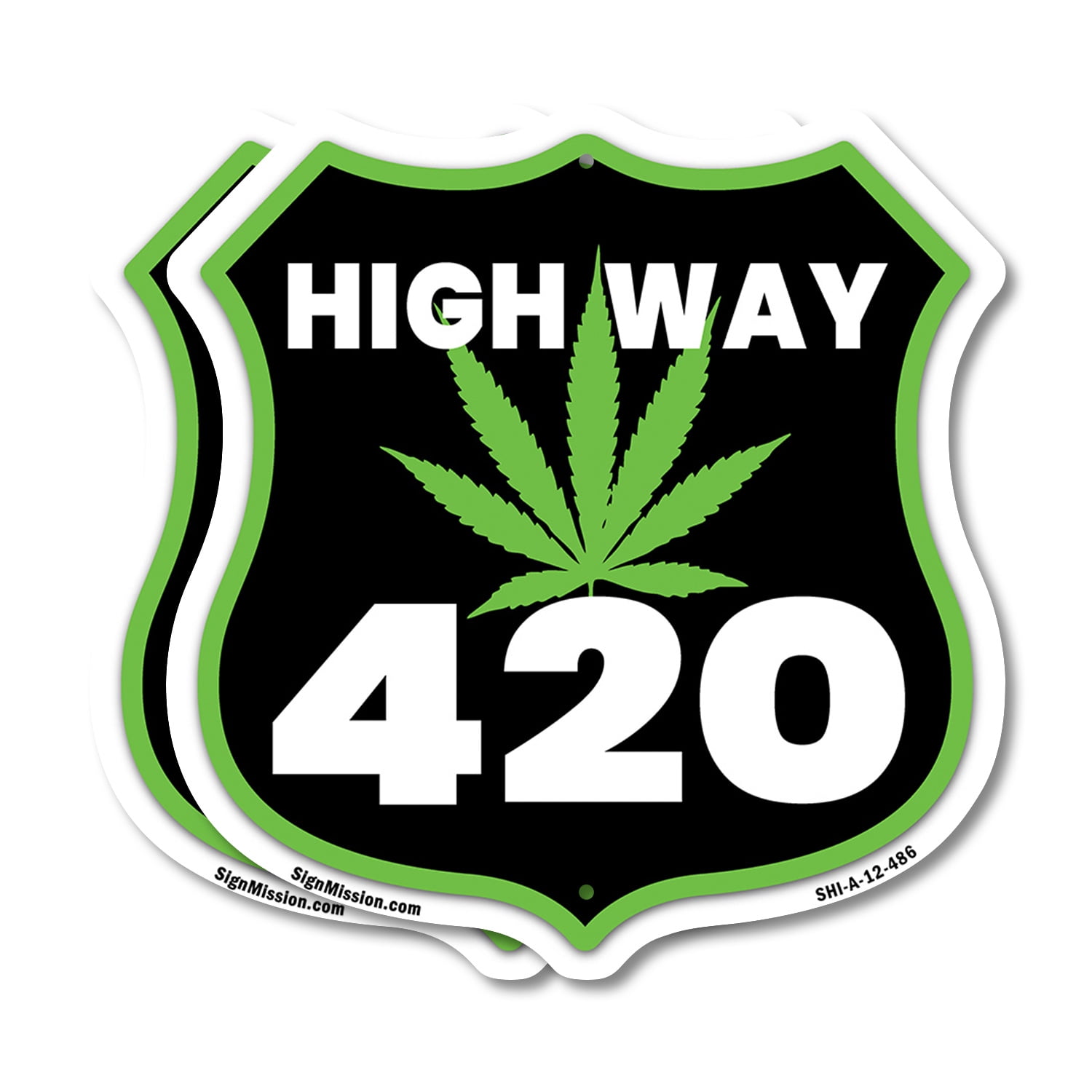 Highway 420 Leaf (2 Pack) 12 inch X 12 inch Shield-Shaped Rust-Free ...