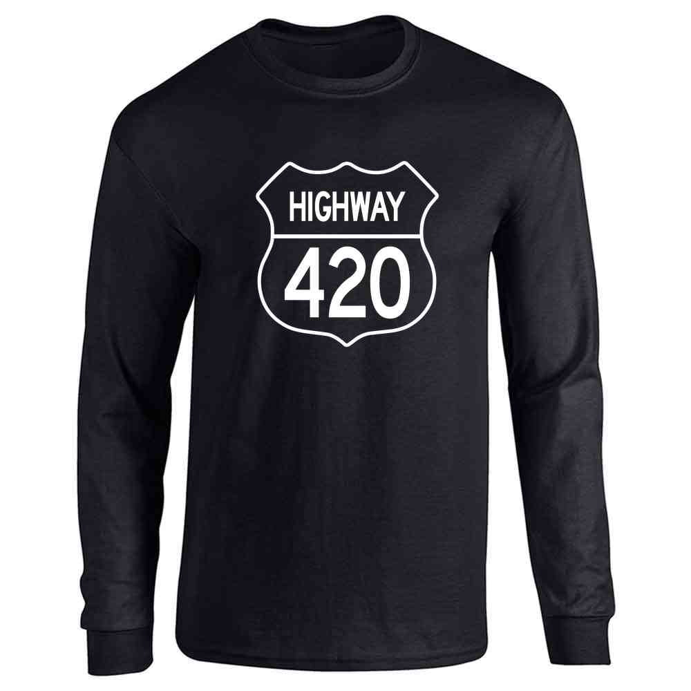 Highway 420 Pot Smoking Weed Marijuana Cannabis Long Sleeve - Walmart.com