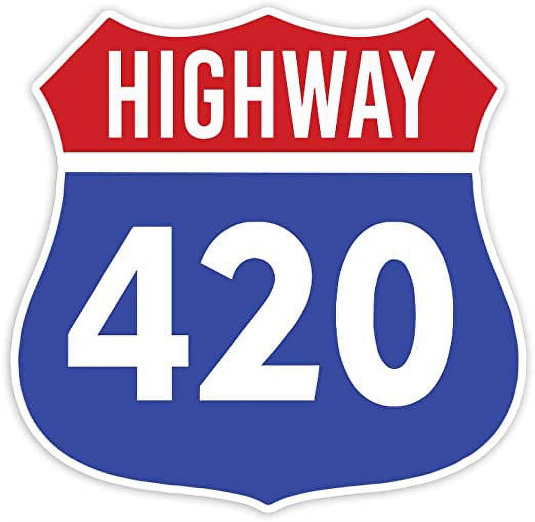 Highway 420 Weed Cannabis Marijuana - Sticker Decal Notebook Car Laptop ...