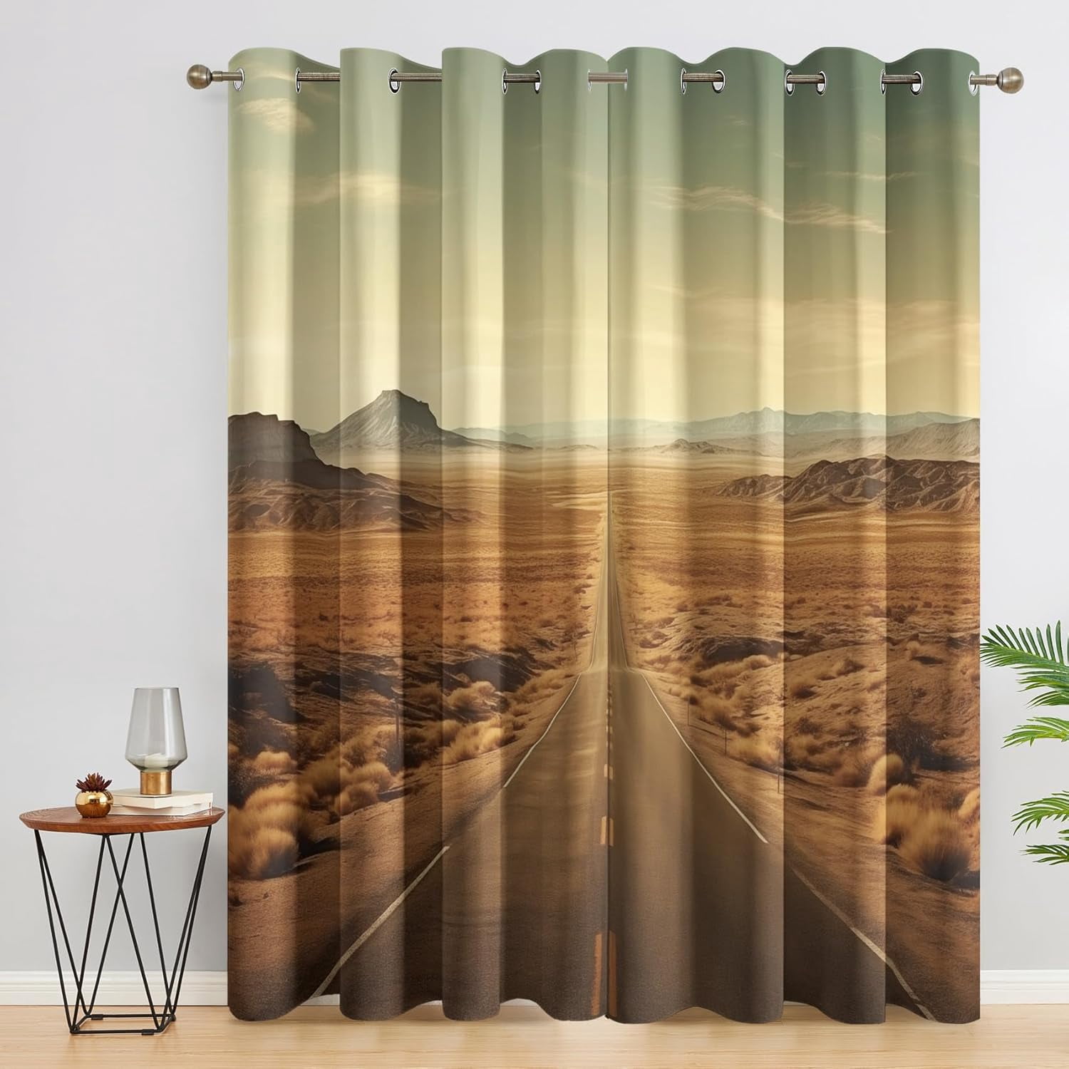 Highway Beach Curtains For Bedroom Living Room, Landscape Blackout ...