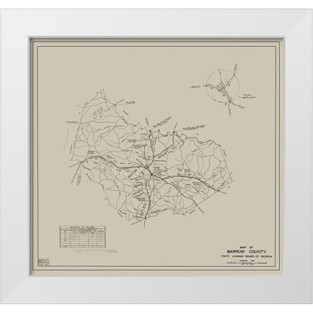 Highway Board 16x15 White Modern Wood Framed Museum Art Print Titled ...