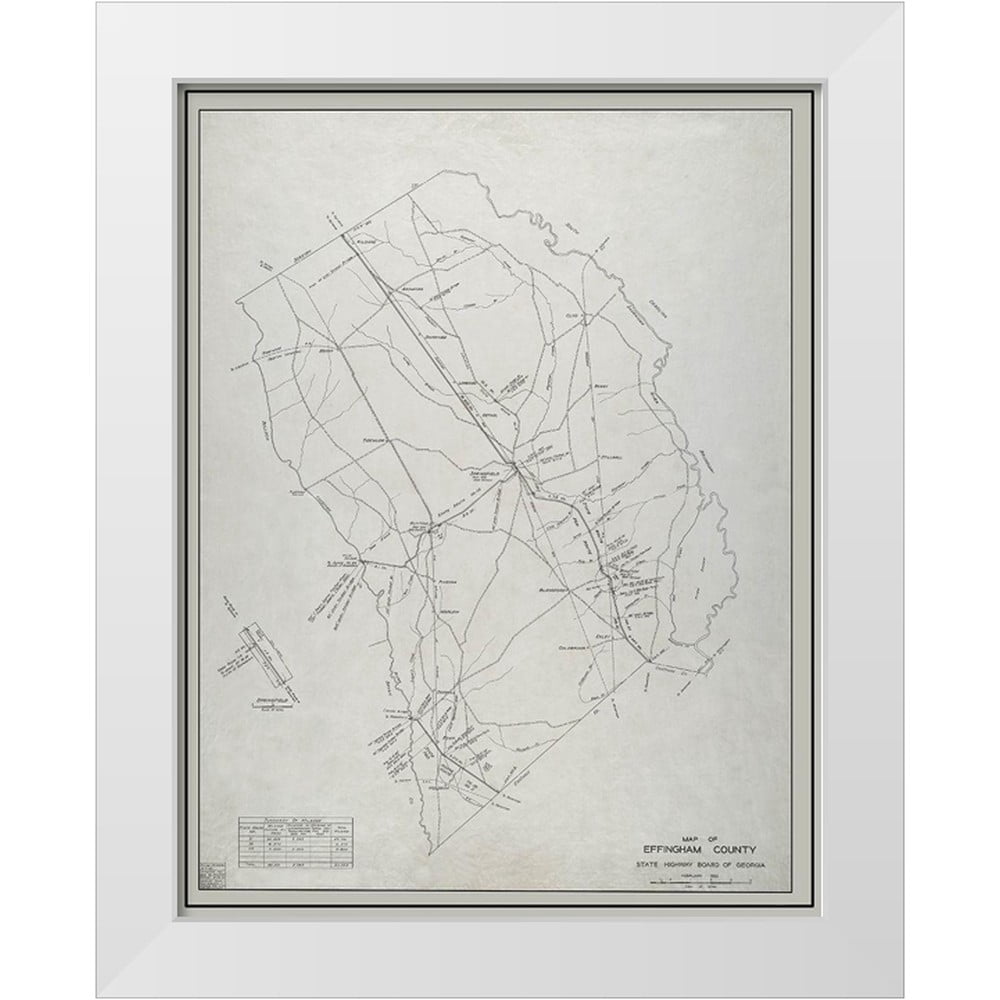 Highway Board 26x32 White Modern Wood Framed Museum Art Print Titled ...