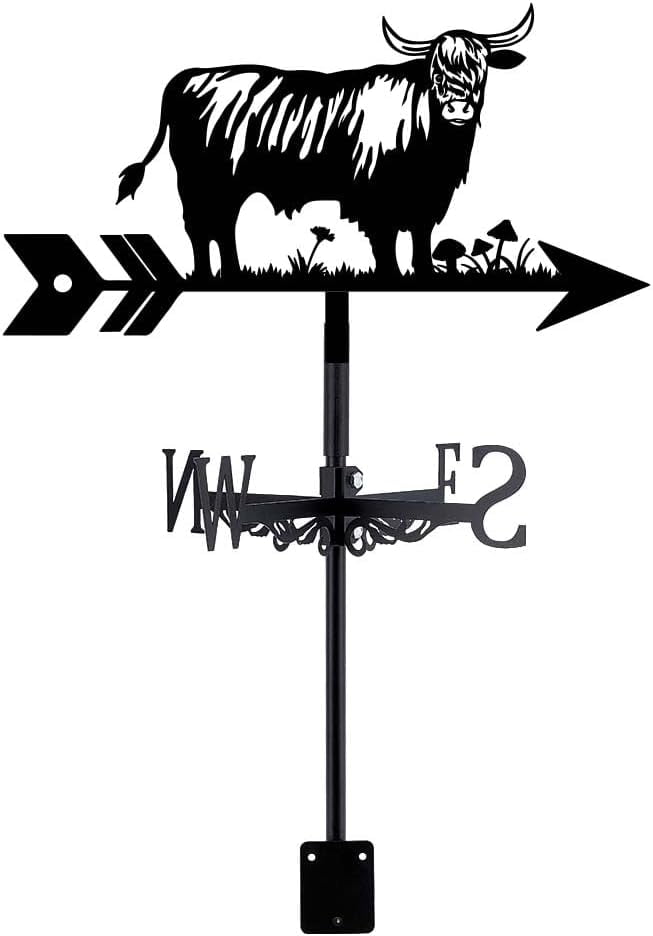 Highway Cow Weather Vane Cute Cow Weathervanes Black Metal Wind Vanes ...